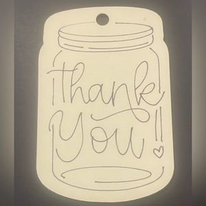 Office | Set Of 16 Thank You Jar Shaped Gift Tags 3x2 | Poshmark